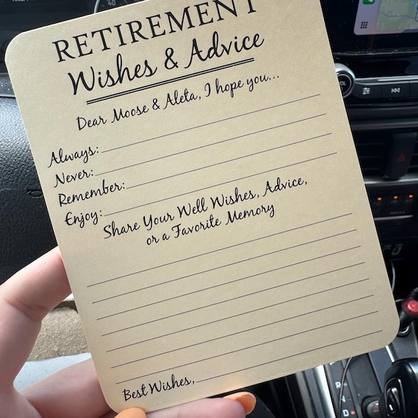 Set of 12 Handmade Retirement Wishes Advice Cards - Share a Favorite ...