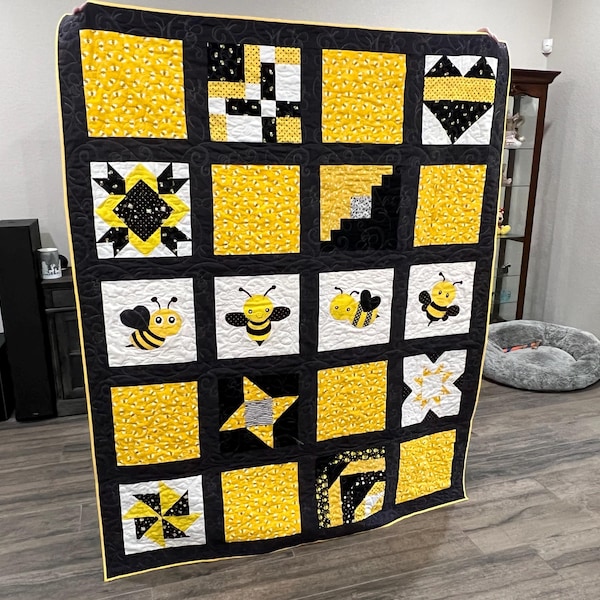 Sunflower Table Topper PDF Quilt Pattern - Table Decor - 20" X 20" and ...
