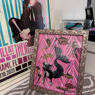 Mermaid Cat Art Print, 8x10 Mer-cat Illustration, Weird Mermaid Decor ...