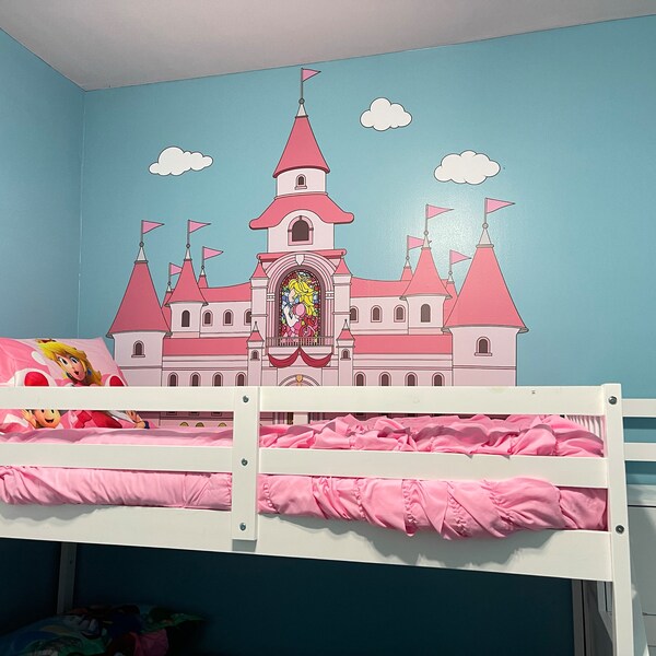Princess Castle Wall Decal Princess Peach Wall Sticker Peach Castle ...