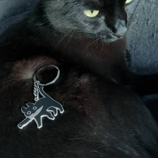 Knifecat Metal Keychain - Etsy