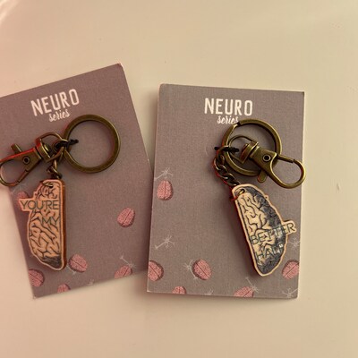 Pyramidal Neuron Microscope Slide Printed Keychain, Microscopy Keychain ...