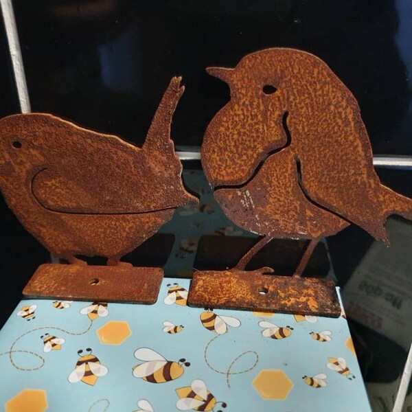 Rusty Metal Wren - Steel Wren Decoration - Jenny Wren - Rusty Bird ...