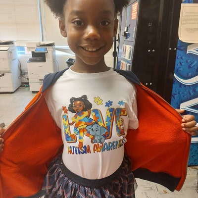 Love Autism Awareness Black Girl Png Sublimation Design Download ...