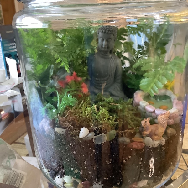 Fairy Garden Mini Koi Fish Pond Terrarium Gnome Garden Diorama Aquarium ...
