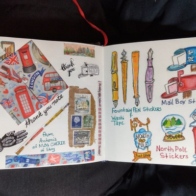 Mini Vintage Style Airmail Sticker Labels 2 Sheet Sticker Set ...