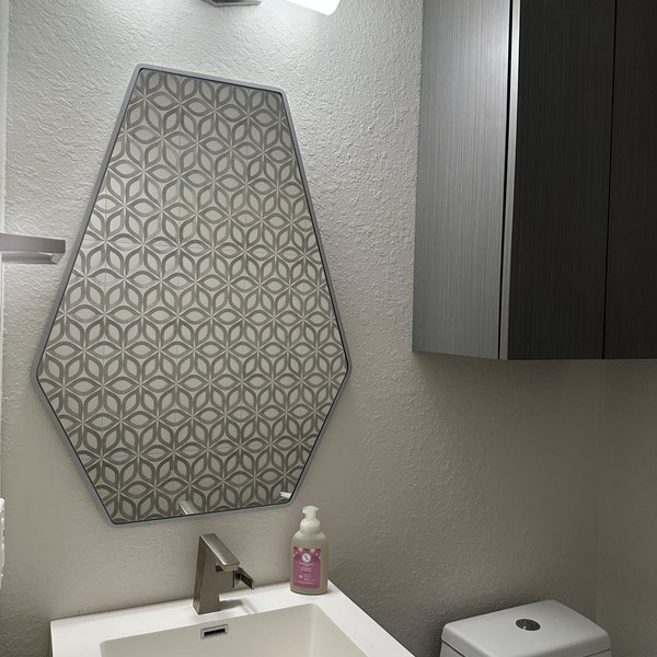 Elongated Hexagon Mirror, Contemporary Mirror, Full Length Mirror ...