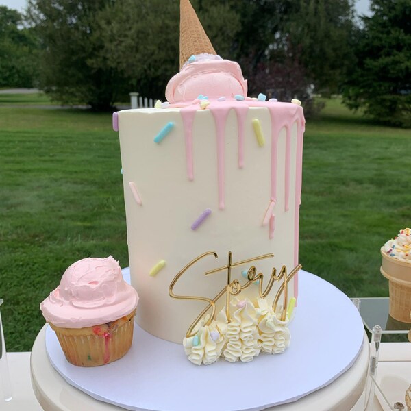 Script Name Acrylic Cake Charm | Custom Cake Charm | Birthday Cake Charm | Name Cake Plaque ...