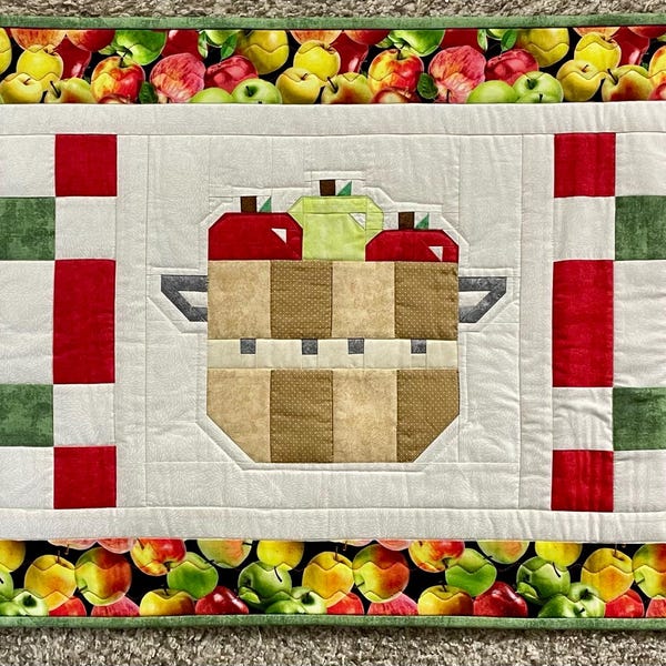 Bushel of Apples Quilt Block Pattern Fall Autumn PDF - Makes 6 Inch, 9 ...