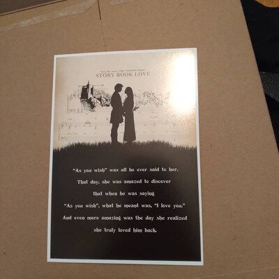 The Princess Bride Art Print Westley and Buttercup as You Wish Quote ...