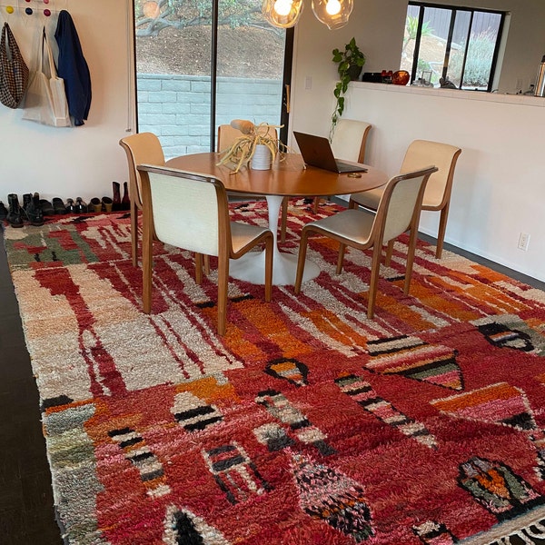 BNIN | 9x5 Ft | 2,8x1,5 M | Moroccan Colorful Rug | 100% Wool Handmade ...