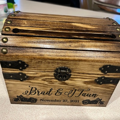 Biker Wedding Card Box Motorcycle Wedding Card Box Biker Couple Cards ...