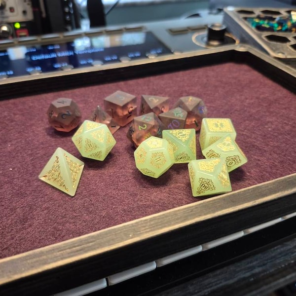Burgundy Crackled Glass Dnd Dice Set, Polyhedral Dice, D&D Dice ...