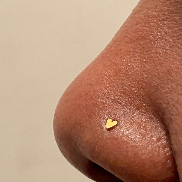 Titanium Tiny Heart Threadless Push Pin Labret, 2/2.5/3/3.5 Heart Flat ...