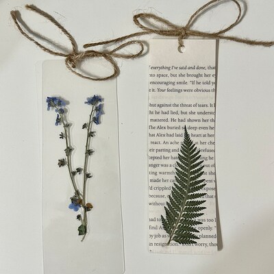 Forget Me Not Bookmark Real Dried Flowers Gift for Reader Bookmark for ...
