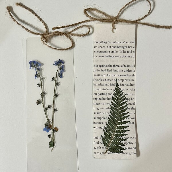 Forget-me-not Bookmark | Real Dried Flowers | Gift for Reader ...