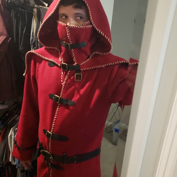 Medieval Coat With Hood, Fantasy Robe, Wizard Mantle, Assassin Costume ...