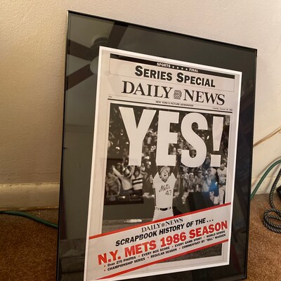 1986 NEW YORK METS Print Vintage Baseball Poster, Retro Baseball Poster ...