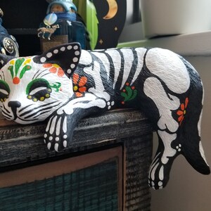 Day of the Dead CAT Shelf Sitter Skeleton Kitty Statue Pet Memorial ...