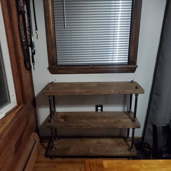 Steampunk Book Shelf, Industrial Bookcase, Wooden Book Case, Wooden ...