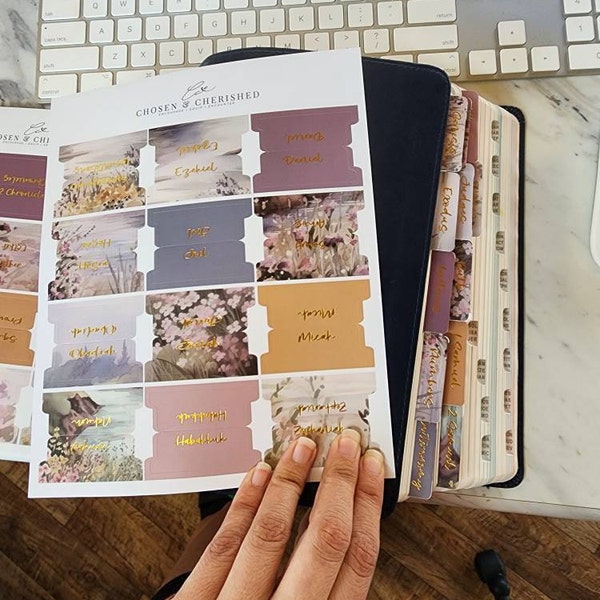 Bible Book Tabs | Pretty Bible Tabs | Bible Index Tabs | Tabs for Your ...
