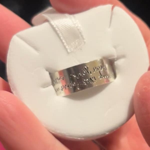 Custom Handwriting Ring • Wide Handwriting Band in Sterling Silver ...