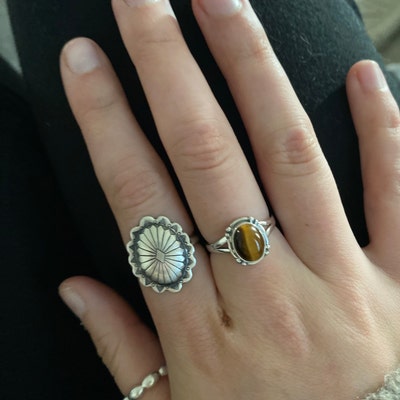 Sterling Silver Concho Ring Sterling Silver Statement Ring Southwestern ...