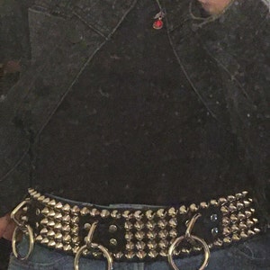 Three Row Pyramid Studded Belt With Teo O-rings | Etsy