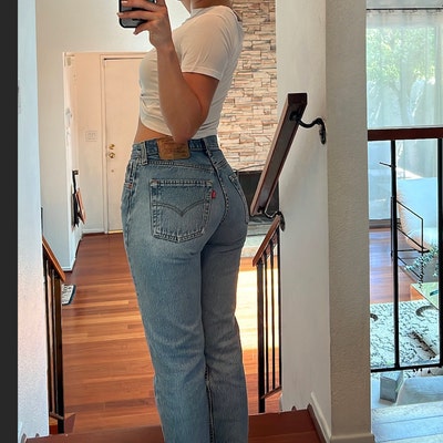 Levis 501 Selvedge Redline Vintage Jeans W24 L31 Raw Dark Blue 80s 555 Valencia Factory San ...