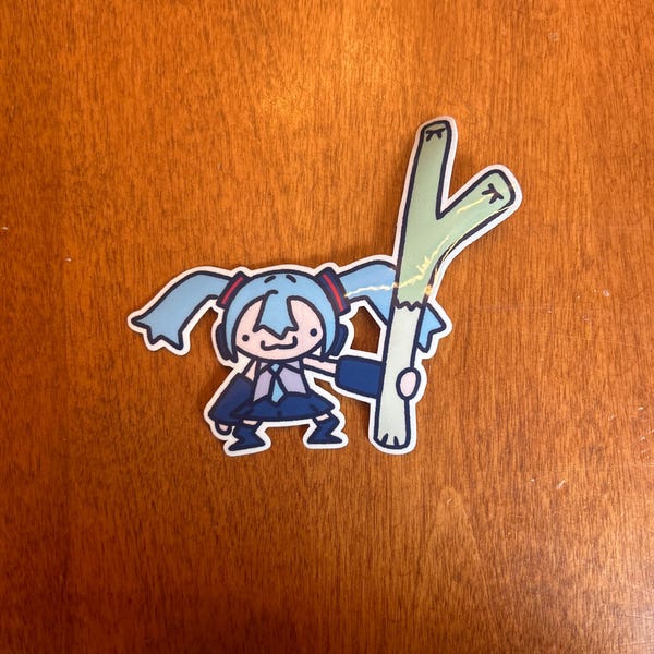 Big Leek Miku and Big Baguette Teto Vinyl Sticker | Original Creator ...