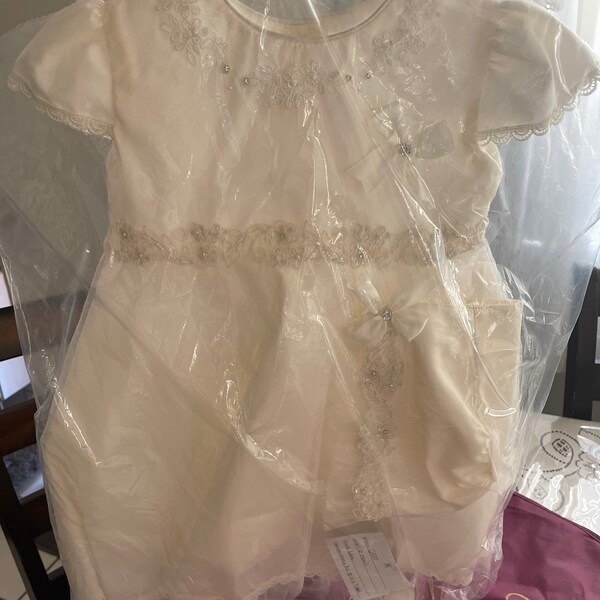 Baby Girl Dedication Dress | Vintage | Burbvus Flower Dress Girl "g020 ...