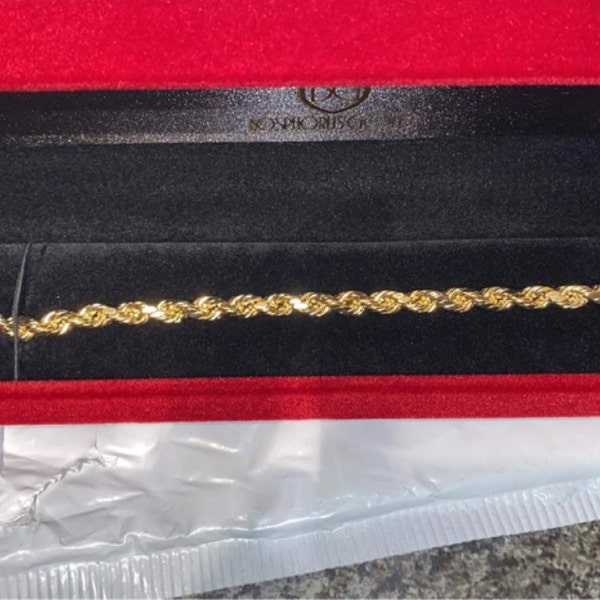 14K Gold Rope Chain Gold Rope Chain Bracelet 3mm, 4mm, 6mm, 8mm 14K ...