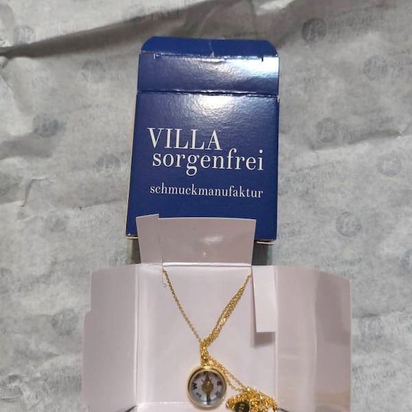 Dainty Gold Working Compass Necklace. 18k Gold Vermeil. Unique Handmade ...