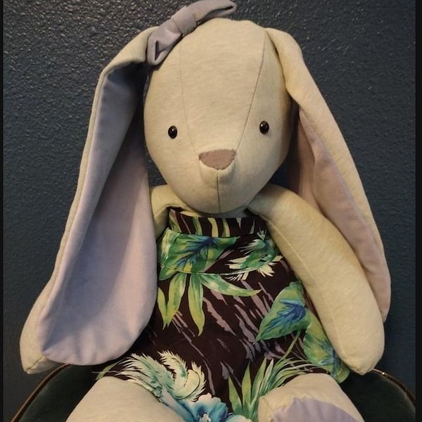 Bunny Sewing Pattern Fluffy Bunny Pattern Keepsake Rabbit Sewing ...