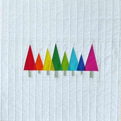 Rainbow Forest Foundation Paper Piecing Quilt Block Pattern Modern ...