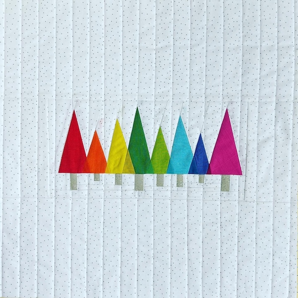 Rainbow Forest Foundation Paper Piecing Quilt Block Pattern || Modern ...