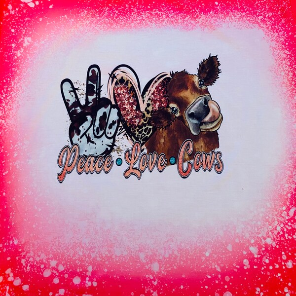 Peace Love Cows Png, Farm Animals Watercolor, Sunflower Png, Cow and ...