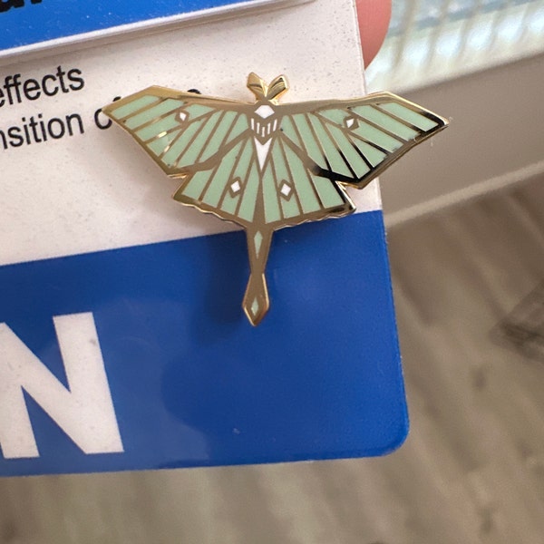Luna Moth Enamel Pin • Luna Moon Insect Green Lapel Accessory Jewelry ...