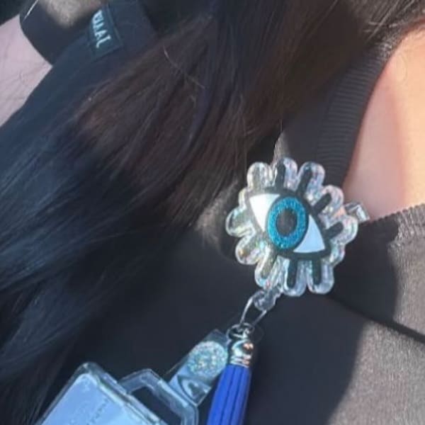 Evil Eye Badge Reel-cute Badge Reel- Retractable Badge Reel- Blue Evil ...