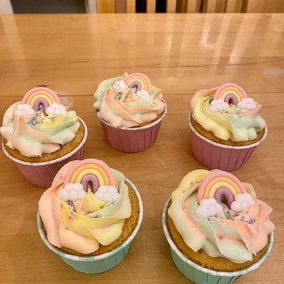 Mini and Tiny Rainbow Cupcake Toppers X 6 - Etsy