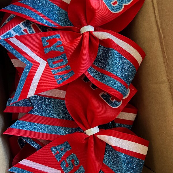 Black and Gold Cheer Bow, Custom Team Squad Bows, Great Sideline School ...