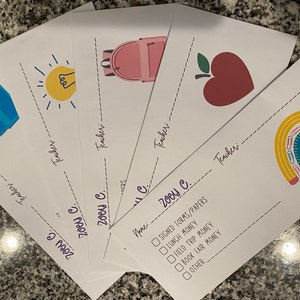 Student Envelopes for School Printable Money Envelope Instant Download ...