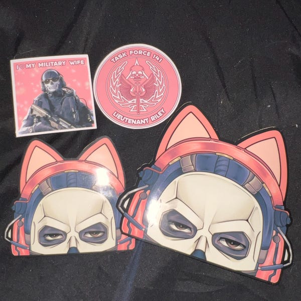 Kitty Ghost Peeker, Cute Laptop Decal, Lieutenant Riley COD Sticker - Etsy