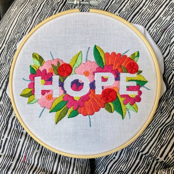 Hope Embroidery Kit, Needlecraft Kit, Embroidery Pattern, Beginners ...