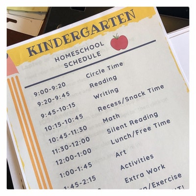 Kindergarten Homeschool Schedule Printable Full Day Kindergarten ...