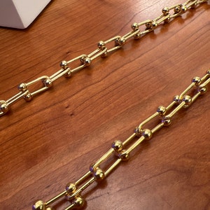 24K Gold Chains 5x11 Figaro Chains Soldered Chain Bulk - Etsy