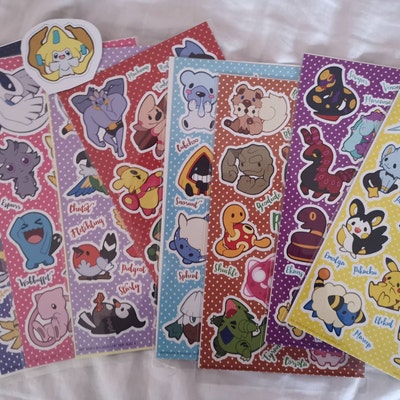 Fairy Type Pokemon Sticker Sheet Pokemon Type Series - Etsy
