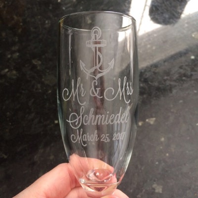 Personalized Anchor Champagne Flutes Wedding Toasting Flutes Set of 2 ...