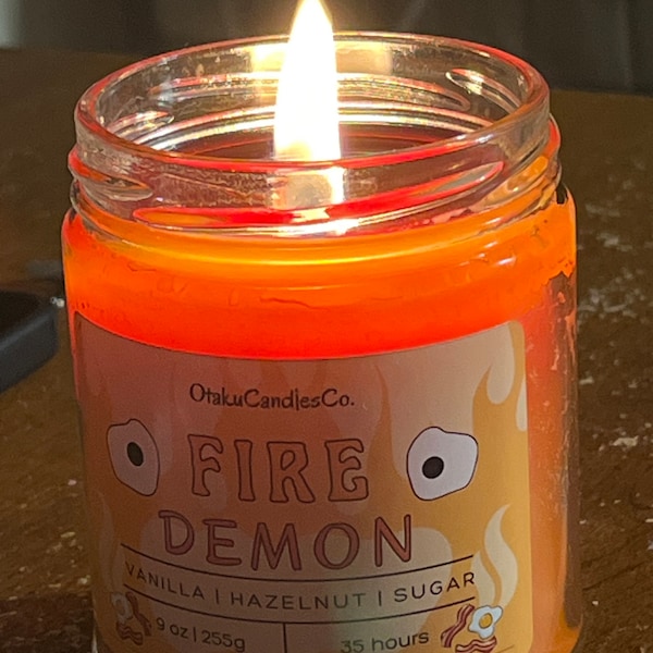 Fire Demon Candle | Howl's Castle Anime Candle | Vanilla Hazelnut 9 Oz ...