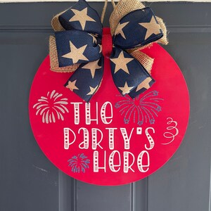 Patriotic Hello Wooden Sign patriotic hello Summer Welcome | Etsy